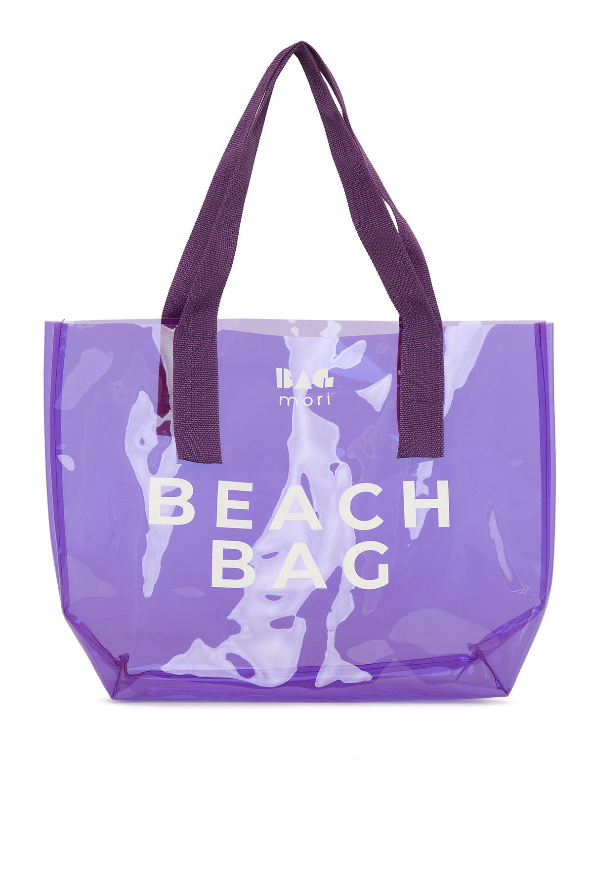 Lila Beach Bag Baskılı Şeffaf Plaj Çantası – Bagmori